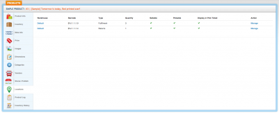 SalesWarp product locations interface - SalesWarp
